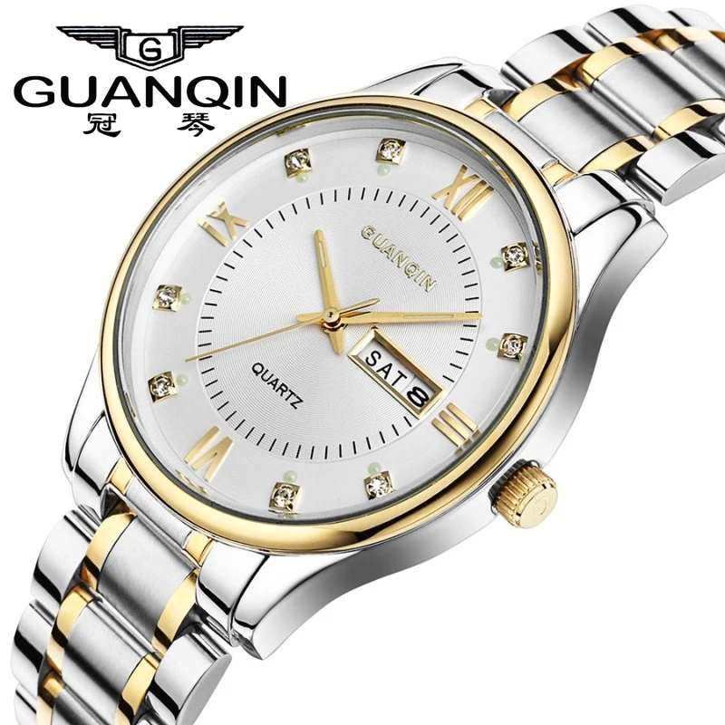 GUANQIN Watches Men Quartz Luxury Brand Men Full Steel watches Auto ...
