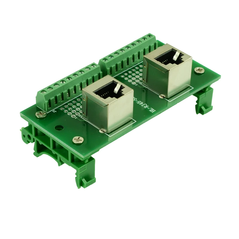 RJ45 Breakout Board with 2 RJ45 Jacks and 2 *8pins terminal blocks with ...