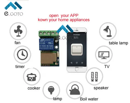 220V 4 Channel Wifi Relay Switch Module Phone APP Wireless Remote ...