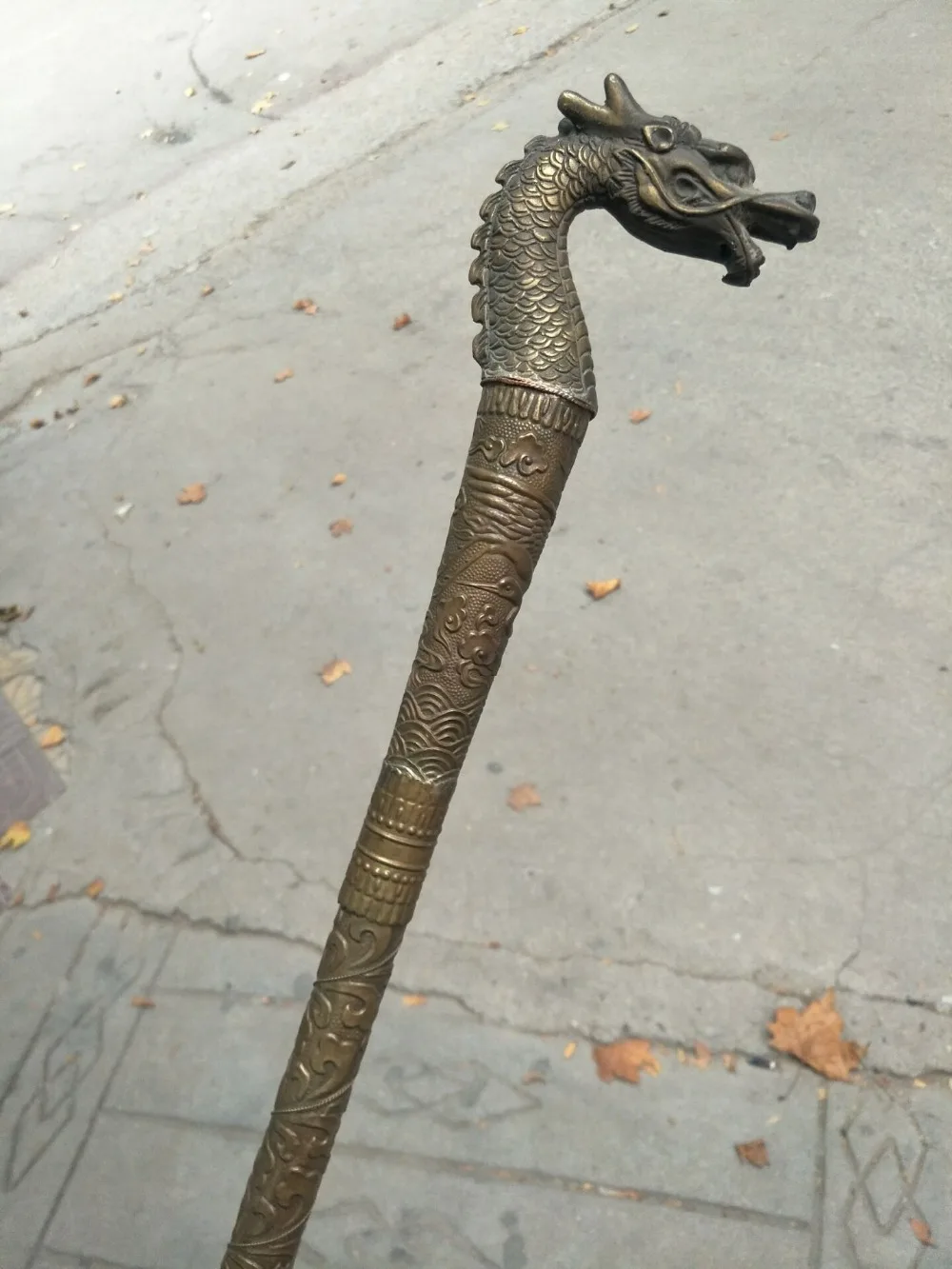Rare Old Chinese Old Copper Cane \walking Stick,dragon,exquisite ...