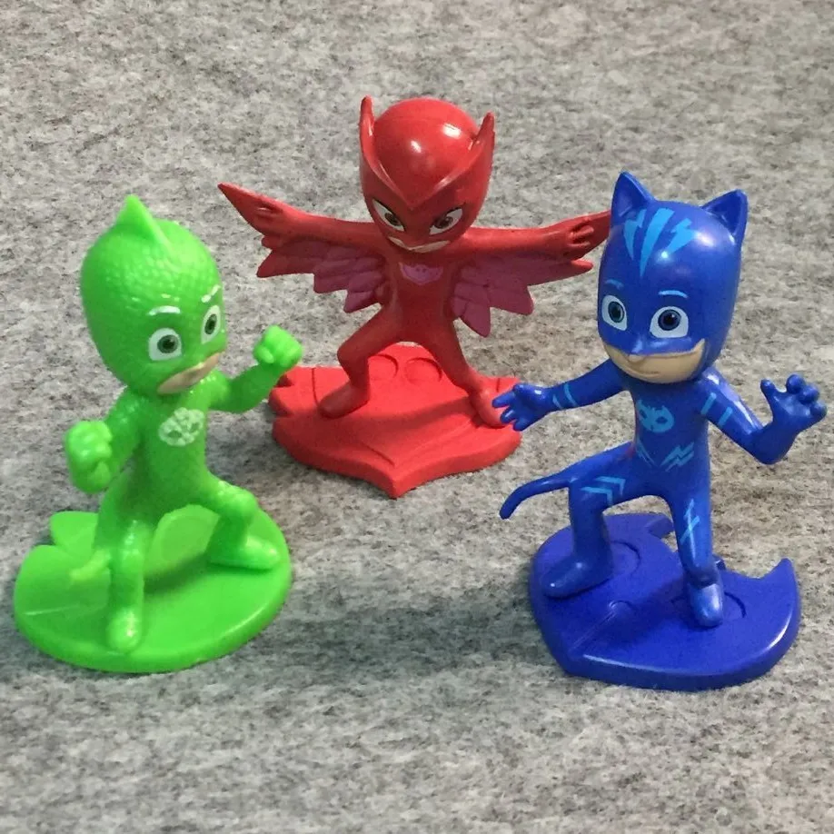 3pcs 9.5cm PJ Masks Toy Set Mini Figure Plastic Vinyl Doll for Boys ...