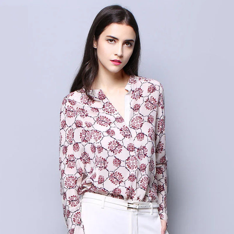 100 Silk Crepe Women Shirt Pure Natural Silk Fabric New Arrival Office Lady Women Long Sleeve