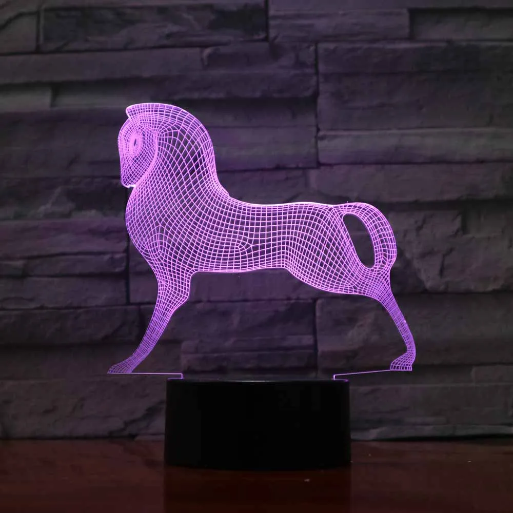Colorful 3d lamp led sheep Night Light Multicolored Creative Desk Lamps ...