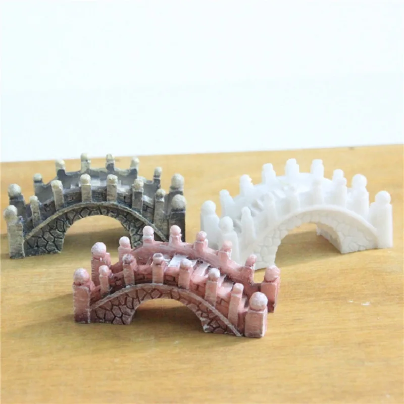 Hot Sale Zakka Groceries Mini Bridge PVC Action Figures Toys Garden Art ...