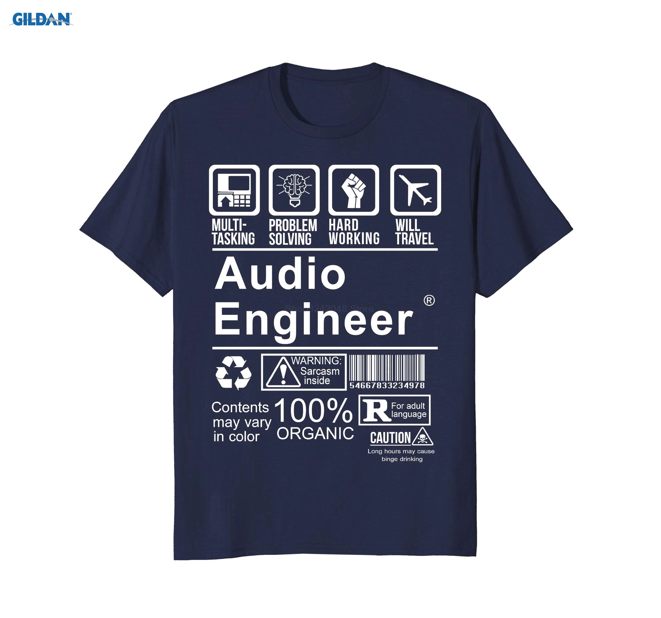 GILDAN Audio Engineer 100% certificado verano moda hombres de manga ...