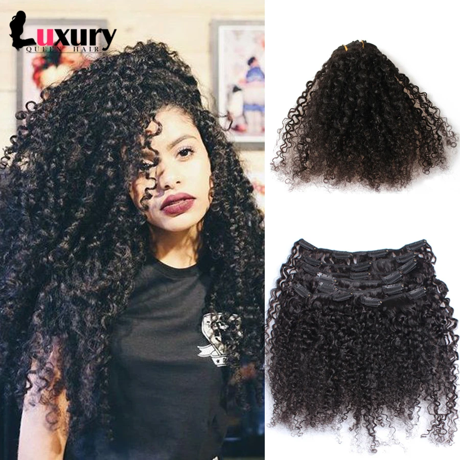Buy 7 Pcsset Brazilian Virgin Hair Clip Insfor Black Women Kinky Curly Clip In