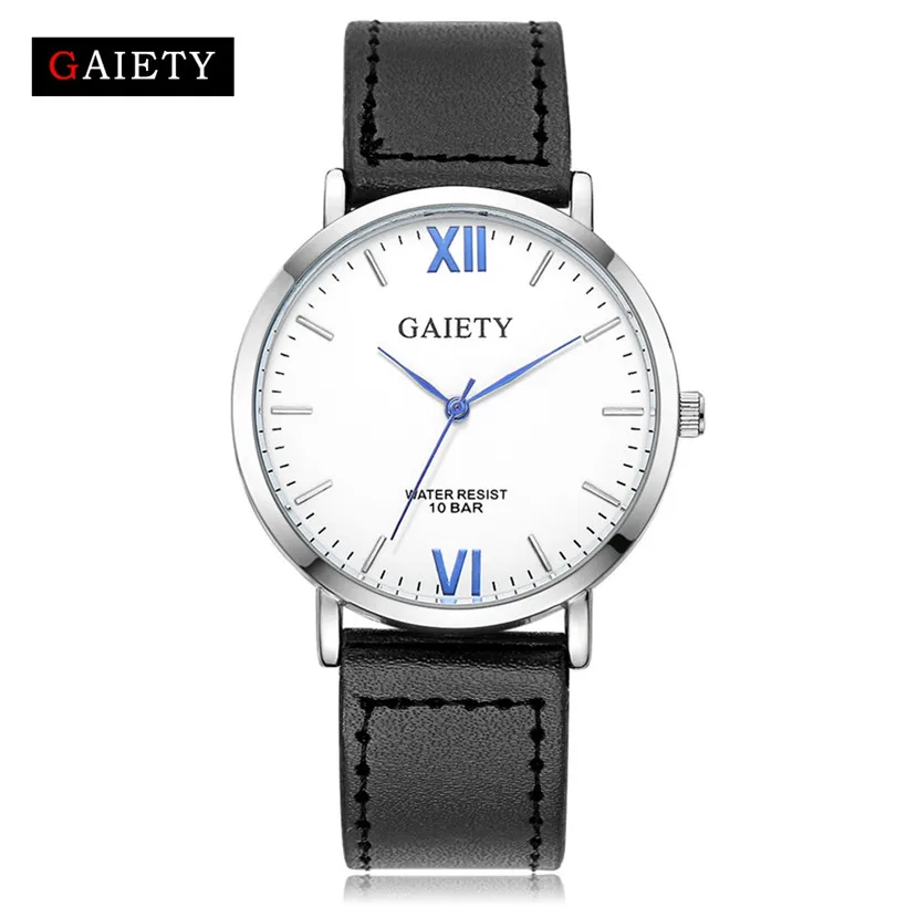 GAIETY Top Luxury Watch Men Brand Men's Watches Faux Lether Band Quartz ...