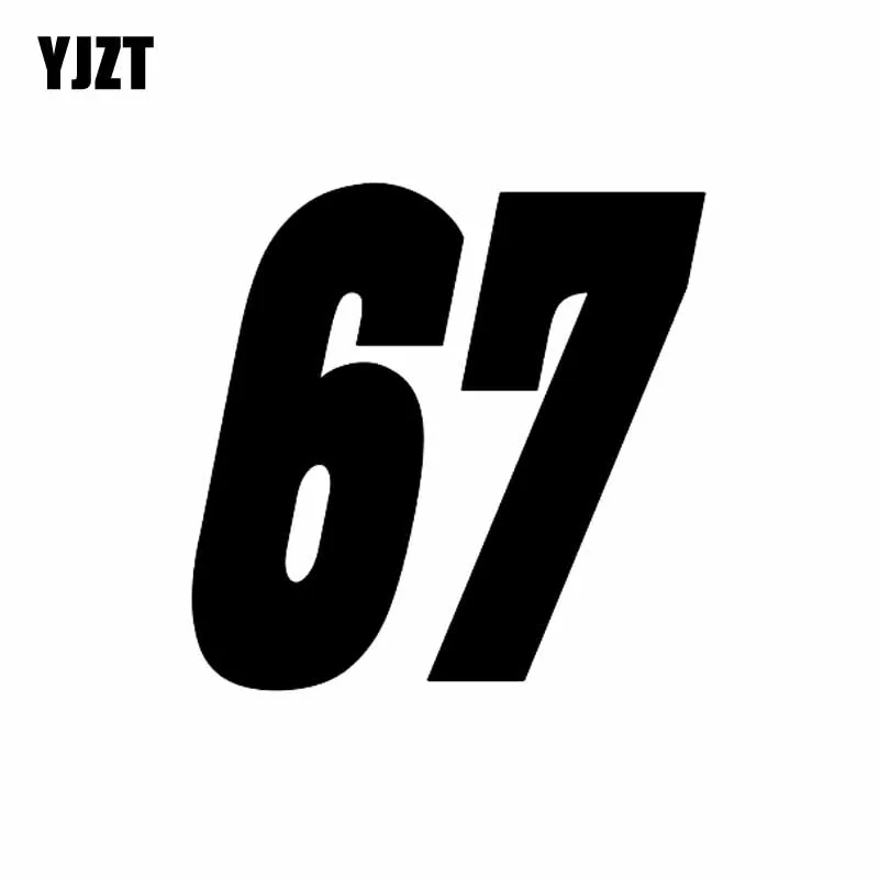 YJZT 12.6CM*12.5CM Interesting Number 67 Vinyl High quality Car Sticker ...