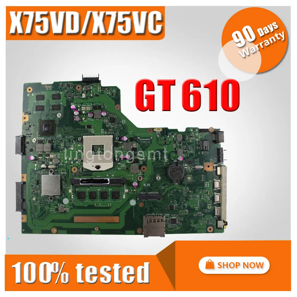 Para Asus X75VC X75VD motherboard X75VD REV2.0 Mainboard gráficos GT610 ...