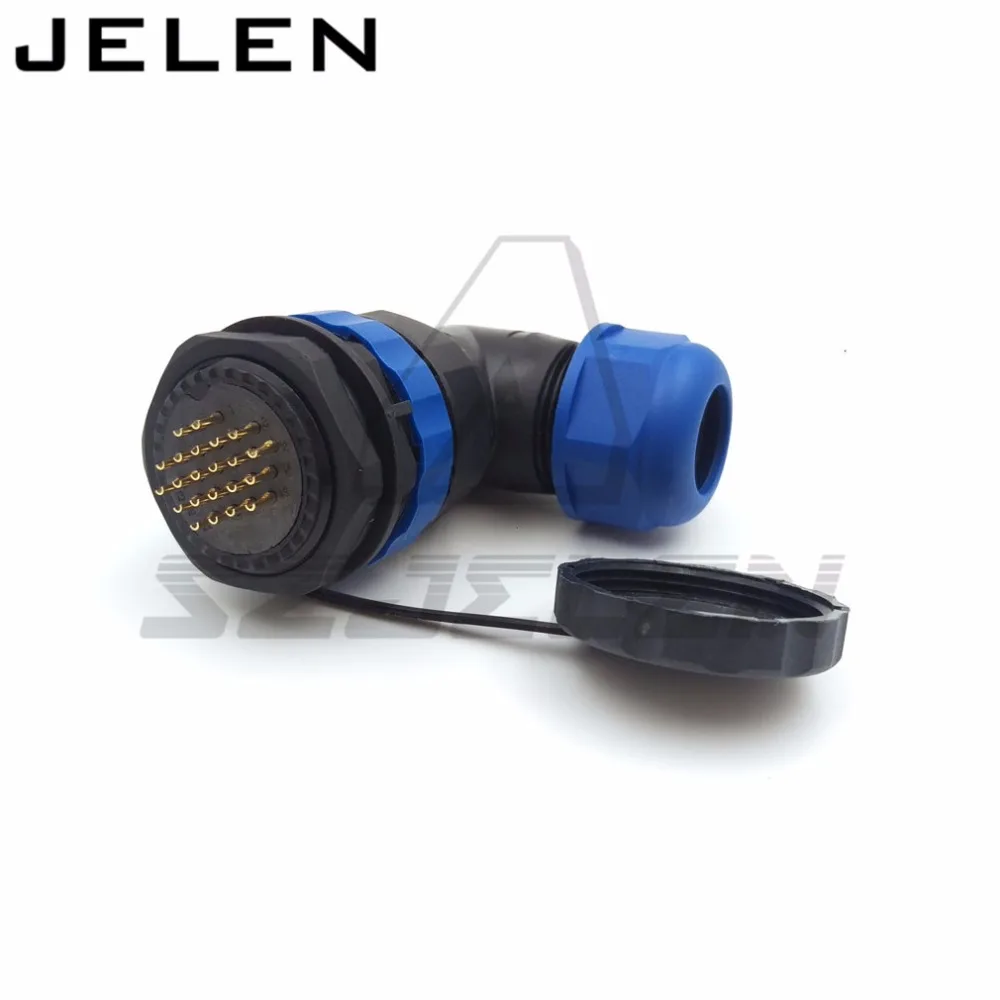 SD28TA-ZM, 90 degree elbow waterproof connector 22pin, IP67, Panel ...