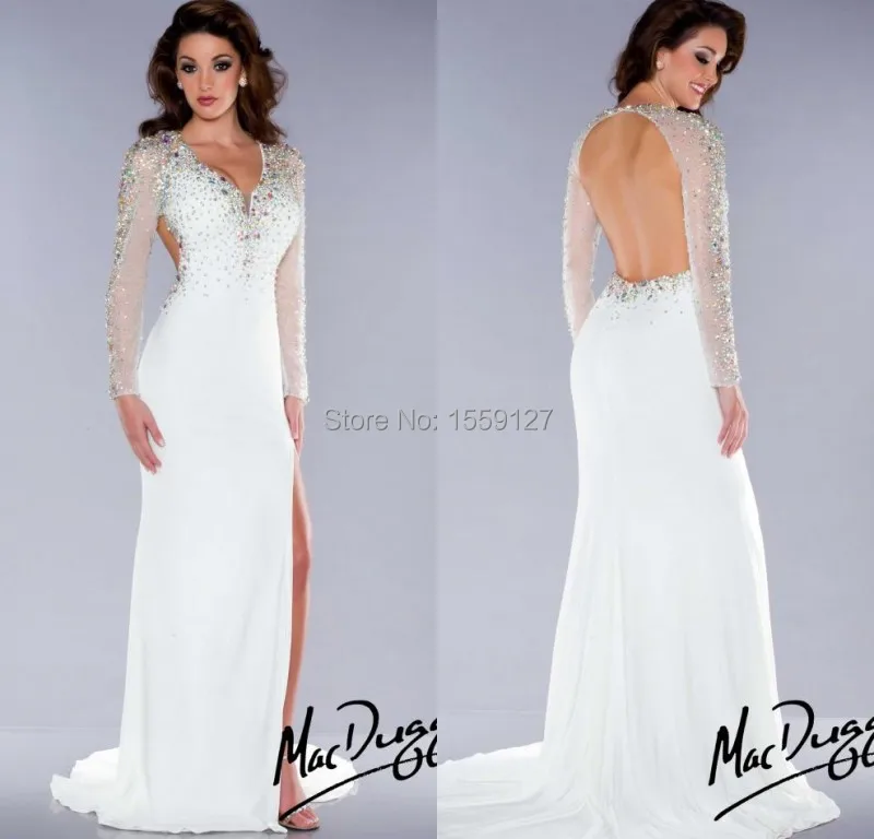 White Fitted Prom Dresses 2017