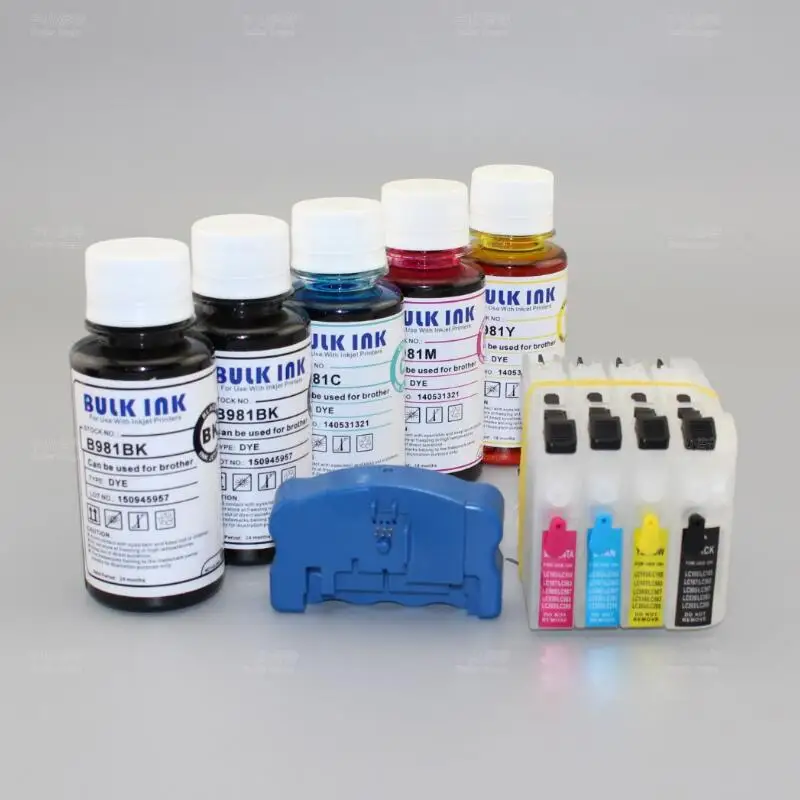 Ink Way Ink Refill Kit For Lc203 Lc205 Lc207 Empty Refillable Inkjet Cartridge For Mfc J485dw