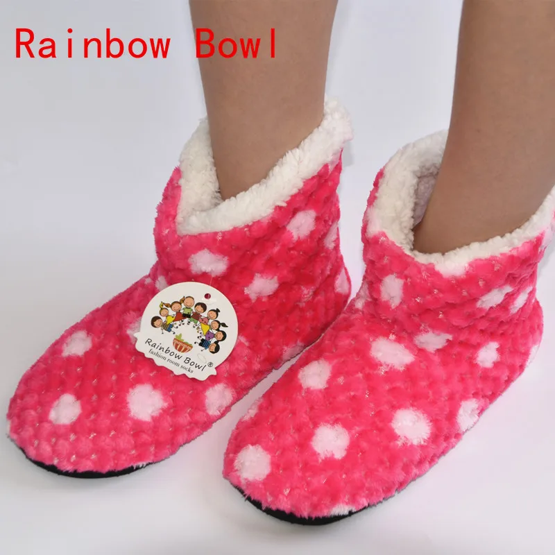 Rainbow Bowl Free Shipping New Winter Warm Plush Home knee Slippers ...