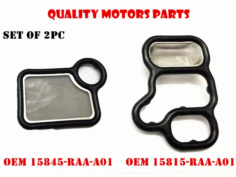 SET 2pc 15815 RAA A02 15845 RAA A01 Spool Valve & VTC filter for Honda ...