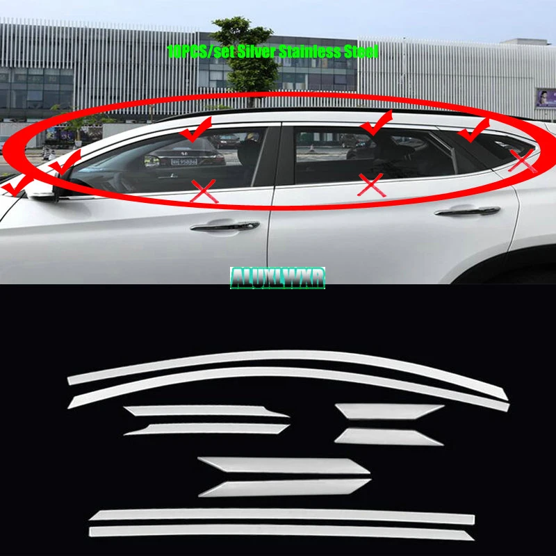 Car Window Abc pillars Decorative Sticker 2015 2019 Exterior Cover Trim ...