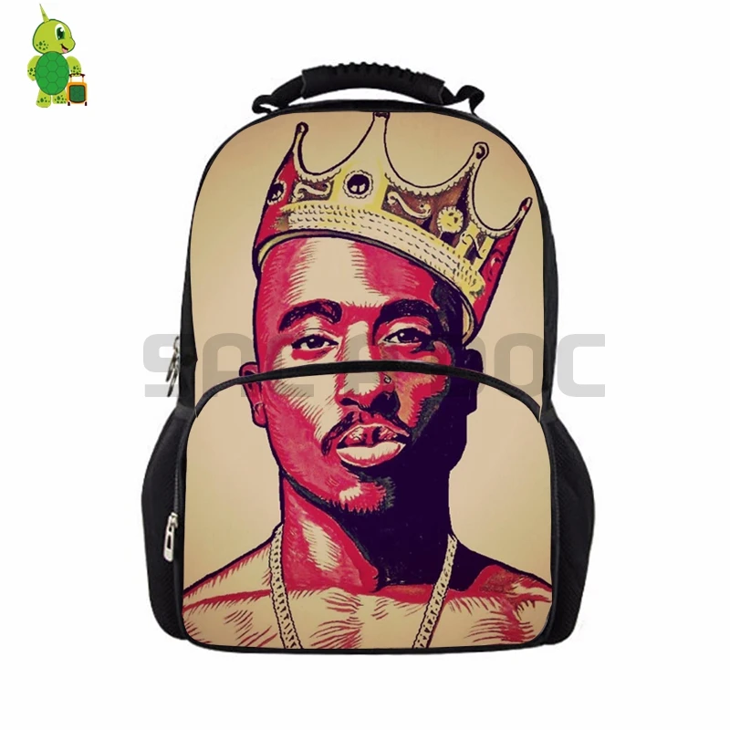 Famous Rapper Tupac Backpack for Teenage Boys Girls School Bags Hip Hop ...
