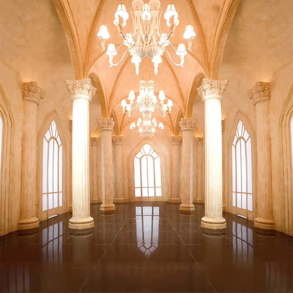 European Style Palace Backdrop Wedding Photography Printed Chandeliers ...