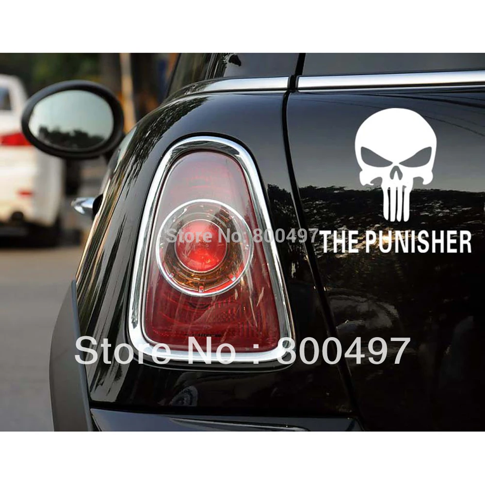 Funny Skull Car Stickers The Punisher Car Decal For Toyota Renault Chevrolet Volkswagen Tesla