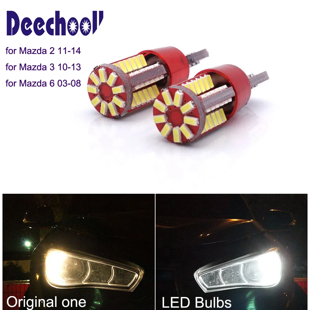 deechooll 2pcs Car LED Light for Mazda 2 3 6,Canbus T10 6W Clearance ...