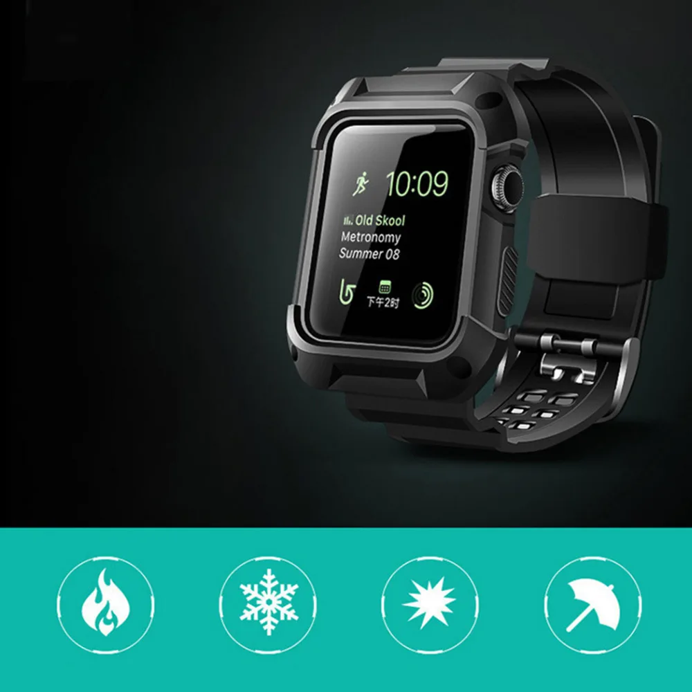Rugged Protective Cover Case Wrist Strap Band For Watch Series 42mm ...