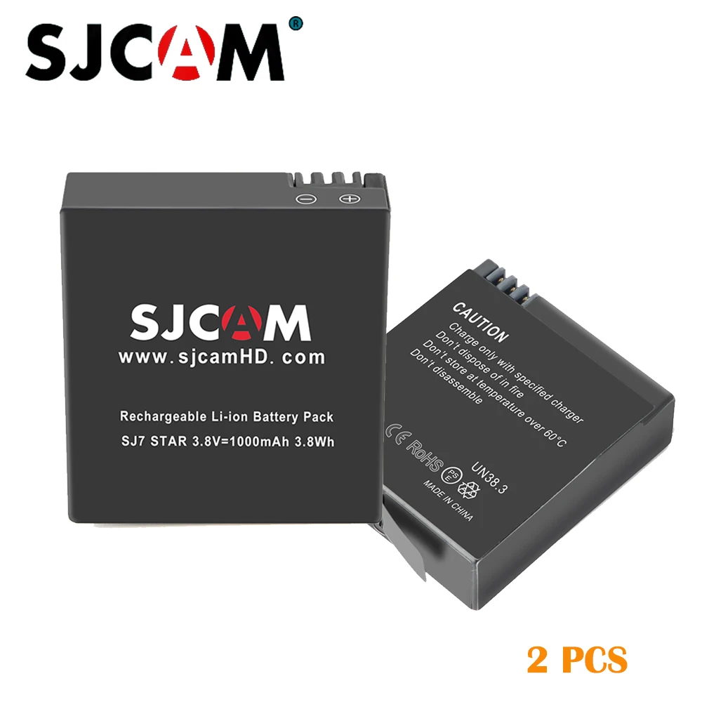 Original SJCAM SJ7 Batteries Accessories 3.8V 1000mAh 3.7Wh Li ion ...