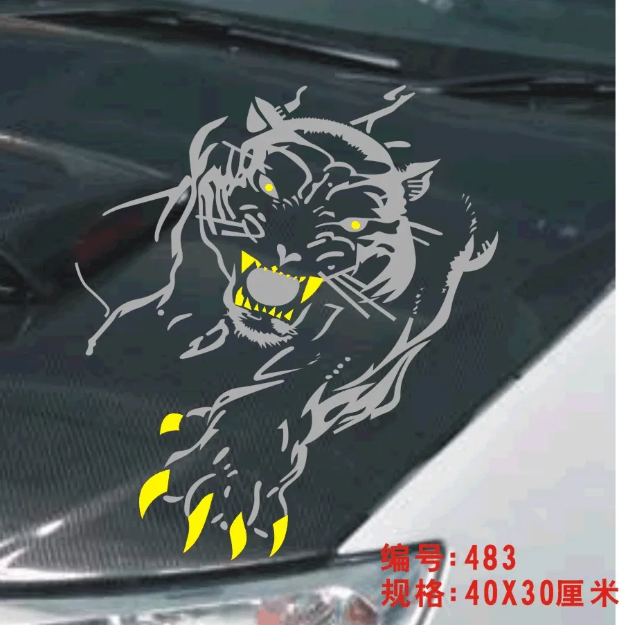 Gratis Verzending Tiger front plakken Steller auto stickers hood ...