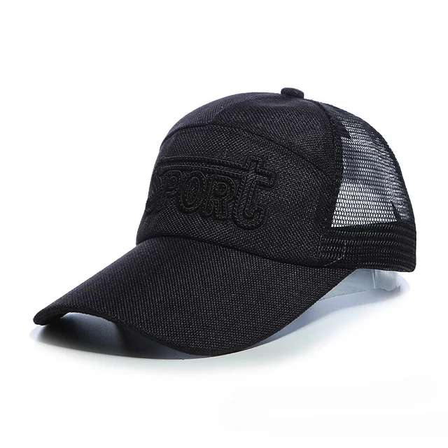 [rancyword] Linen Branded Baseball Caps For Men Summer Mesh Snapback