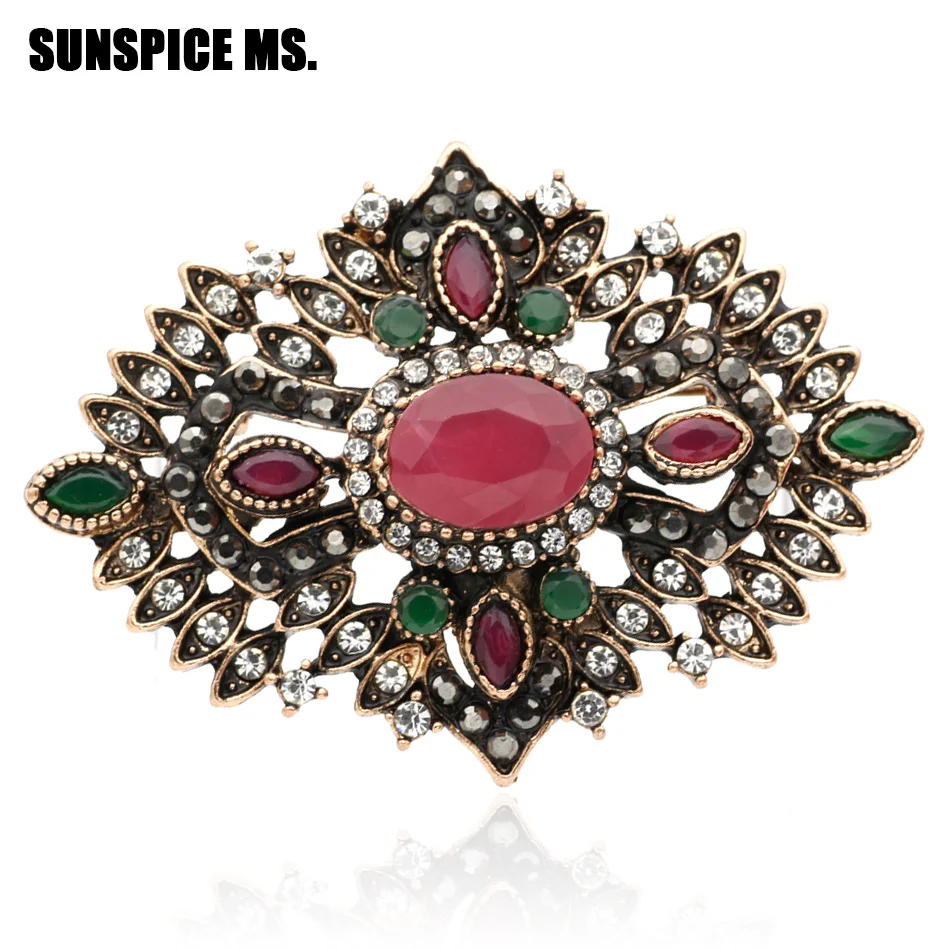 Gothic-Style-Women-Hollow-Flower-Resin-Vintage-Brooch-Corsage-Antique ...