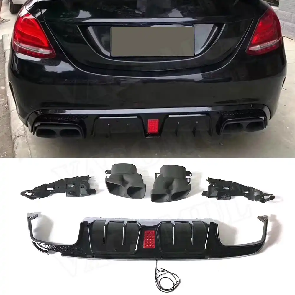 Carbon Fiber Front Bumper lip Rear Diffuser Spoiler Side Skirts For ...