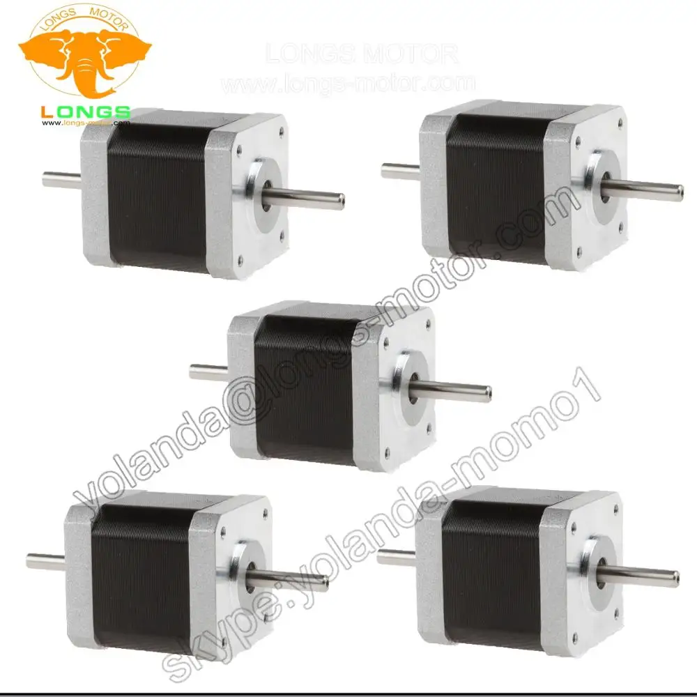 Eu Free Shipping 5pcs Nema17 Stepper Motor 17hs8403nb Dual Shaft 2.5a ...