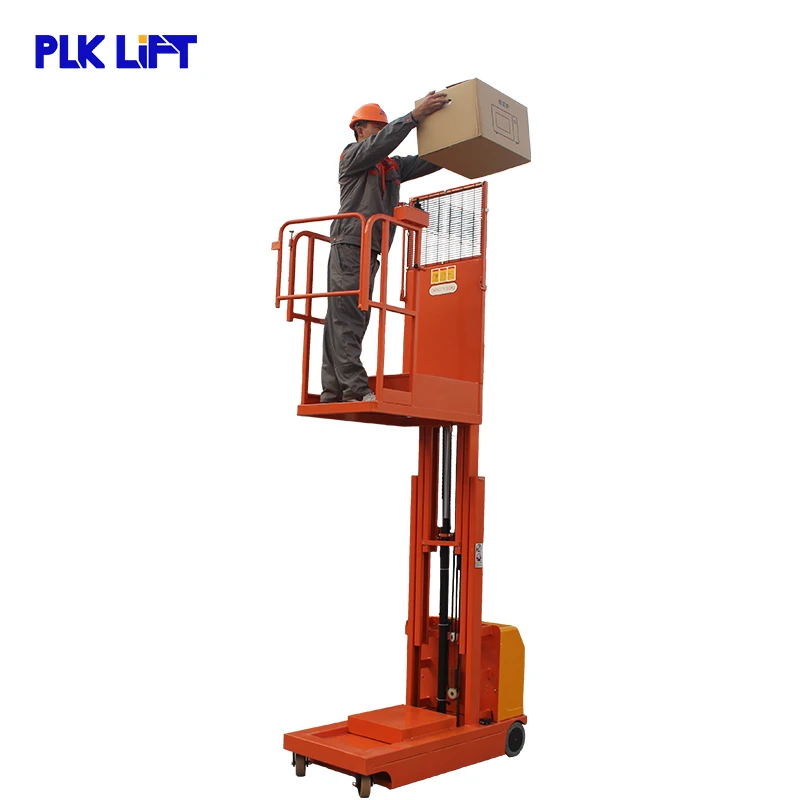 Warehouse One Man Lift Powered Order Picker For Racks - Lifting Machine ...