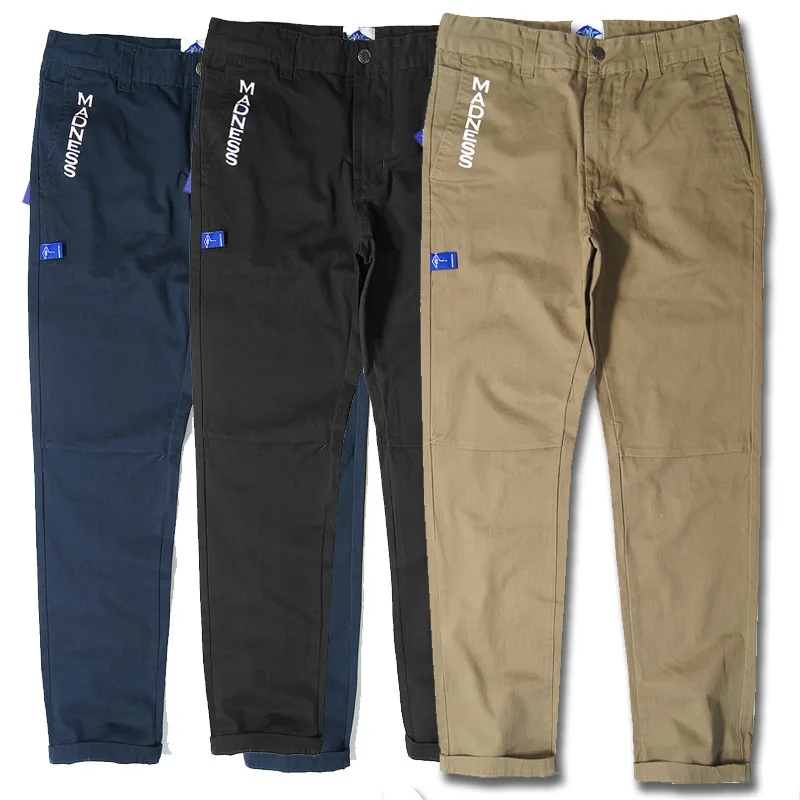 100% cotton overalls male nhiz madn for ess male trousers solid color ...