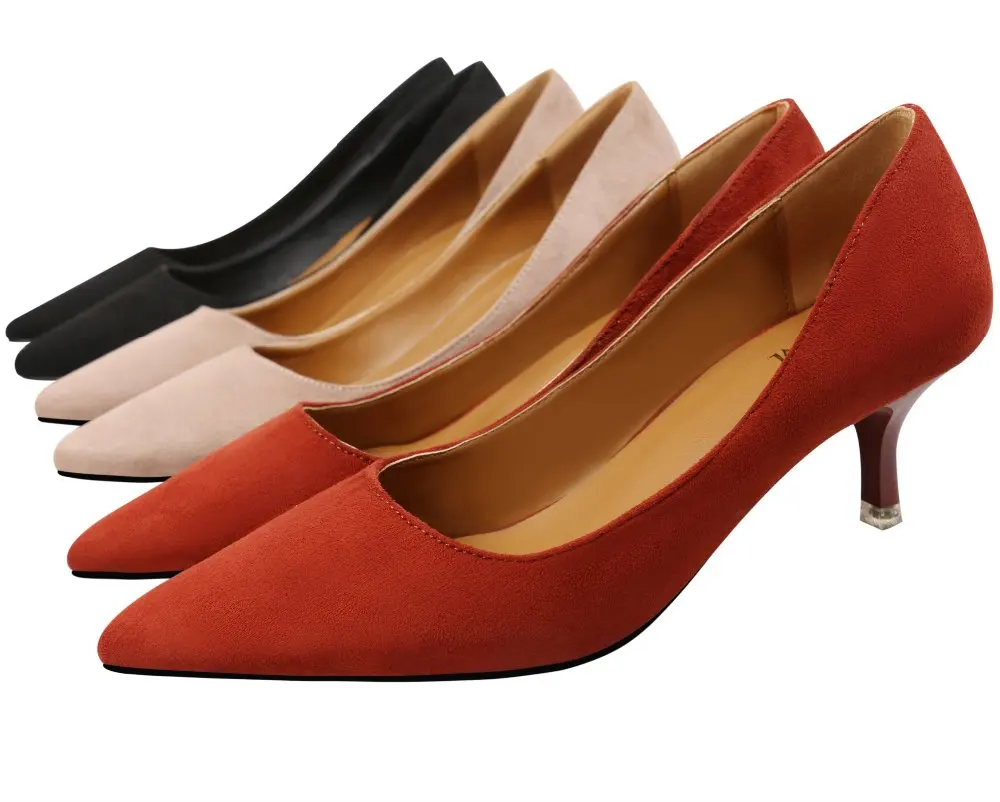 Concise Women's Shoes Slim Medium High Heels(5.5cm) Shallow Mouth ...