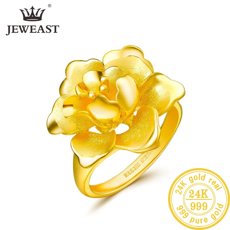 Sfe 24k Pure Gold Ring Real Au 999 Solid Gold Rings Elegant Shiny ...