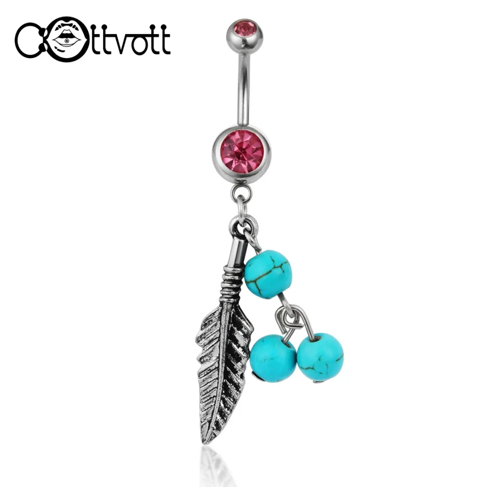 Belly Button Rings Feather