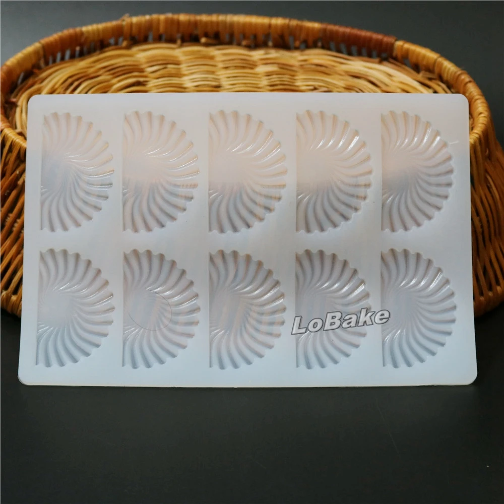 Latest 10 Cavities Flower Fan Half Round Shape Formas De Silicone ...
