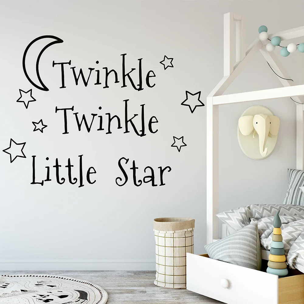 Twinkle Twinkle Little Star Decalques Estrelas Decoração Do Berçário Do ...