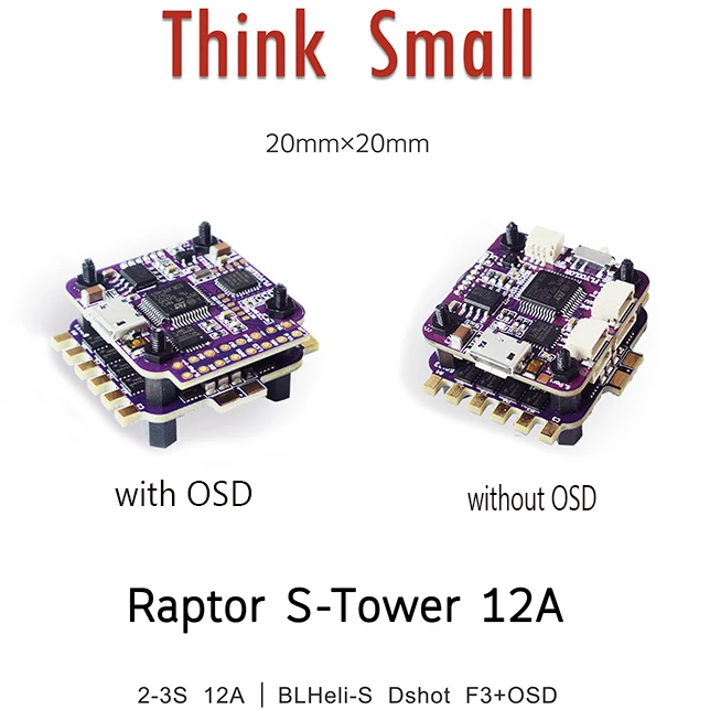 Flycolor Raptor S Tower Flytower Mini Tower BLHeli S Dshot 4in1 12A ESC ...