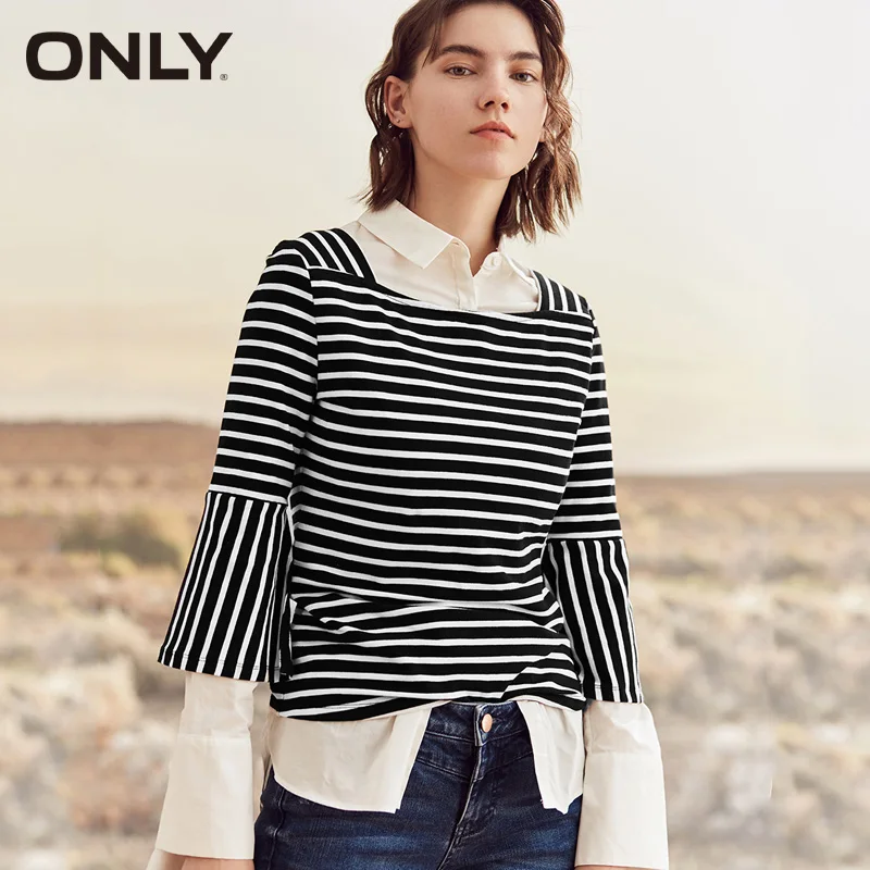 ONLY Brand 2018 New 93%cotton streetwear casual elastic black and white ...