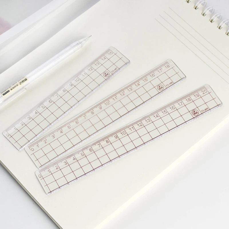 MUJI STYLE 15cm 18cm 20cm Rulers Transparent Acrylic Ruler Student ...