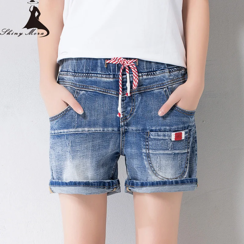 New Arrival Summer Women Shorts Jeans 2017 Fashion Mid Waist Elastic ...