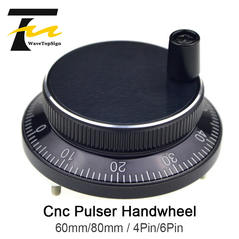 WaveTopSign CNC Pulser HandWheel Diameter 60mm 80mm Pulse 100 DC5V ...