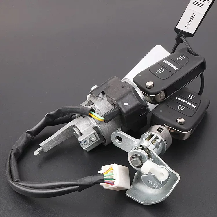 Full Set Car Lock Cylinder For Hyundai Tucson With Two Remote Keys ...