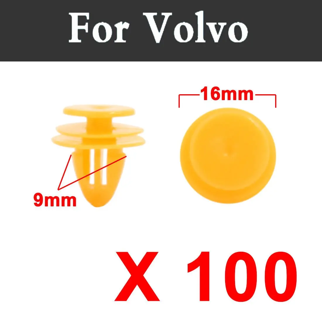 100pcs Plastic Rivets Car Styling Door Fender Clips Fastener Yellow For ...