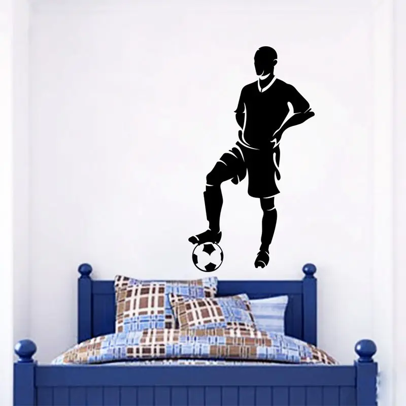 Football Player Sticker Sports Soccer Decal Helmets Kids Room Name ...