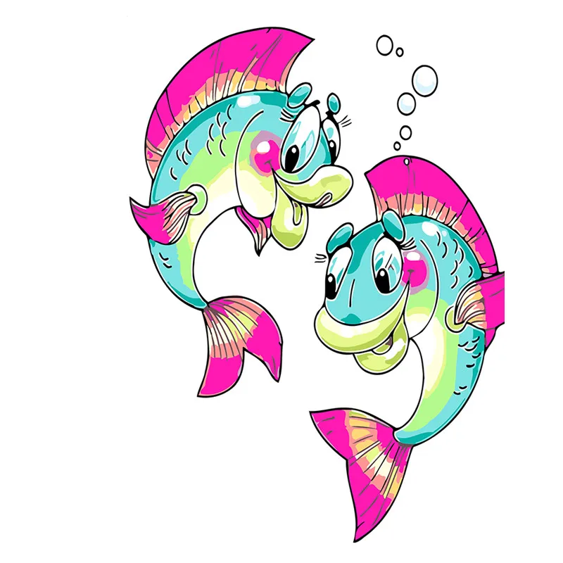 Cartoon fish Painting by numbers Oil Painting picture By Numbers ...