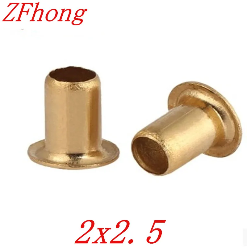 500pcs 2x2.5mm Brass copper Hollow Rivet 2mm Brand Double sided Circuit ...