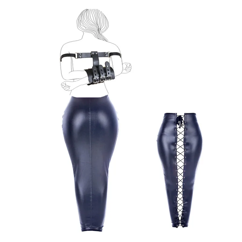 PU Leather Mermaid Leg Binder Mummy Sack Restraint Bag,Leather Arm ...