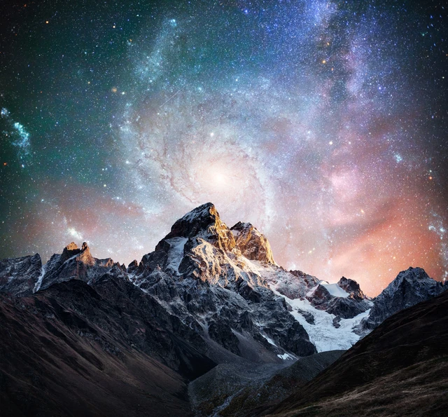 Mountain Snow Galaxy Nebula