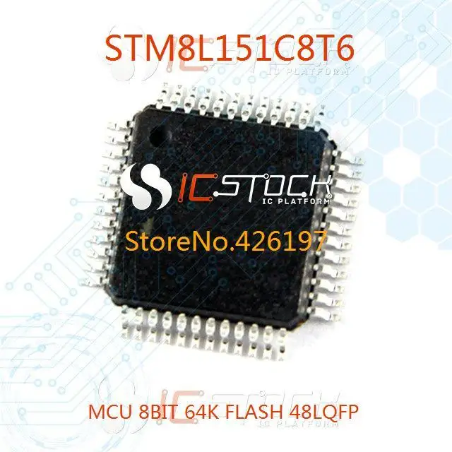 무료 배송 STM8L151C8T6 MCU 8BIT 64 천개 플래시 48 LQFP 8L151 STM8L151 3 개|flash ...